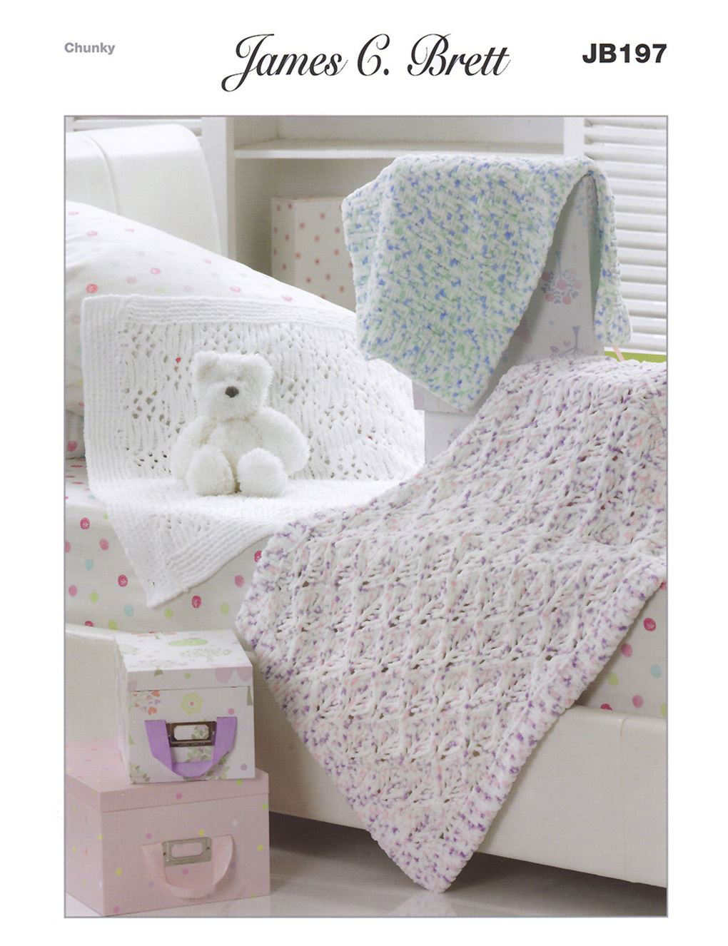James C Brett Flutterby knitting pattern (JB197) blankets