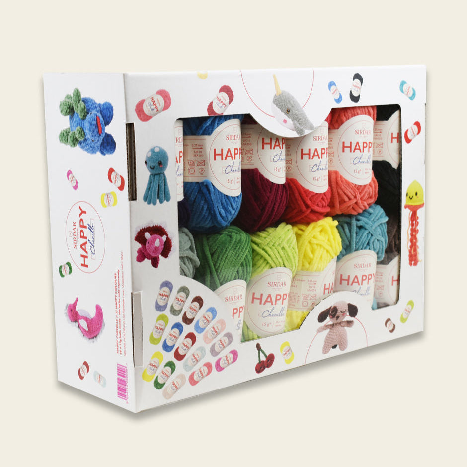 Sirdar Happy Chenille Assortment Box - 25 Colours – ChenilleYarn.co.uk