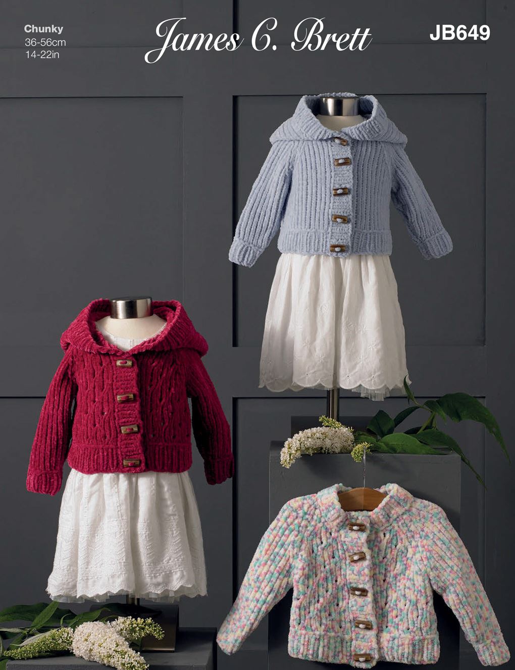 James C Brett Flutterby knitting pattern (JB649) cardigan